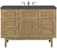 48 Inch Light Natural Oak Single Sink Bathroom Vanity Quartz | Unique ...